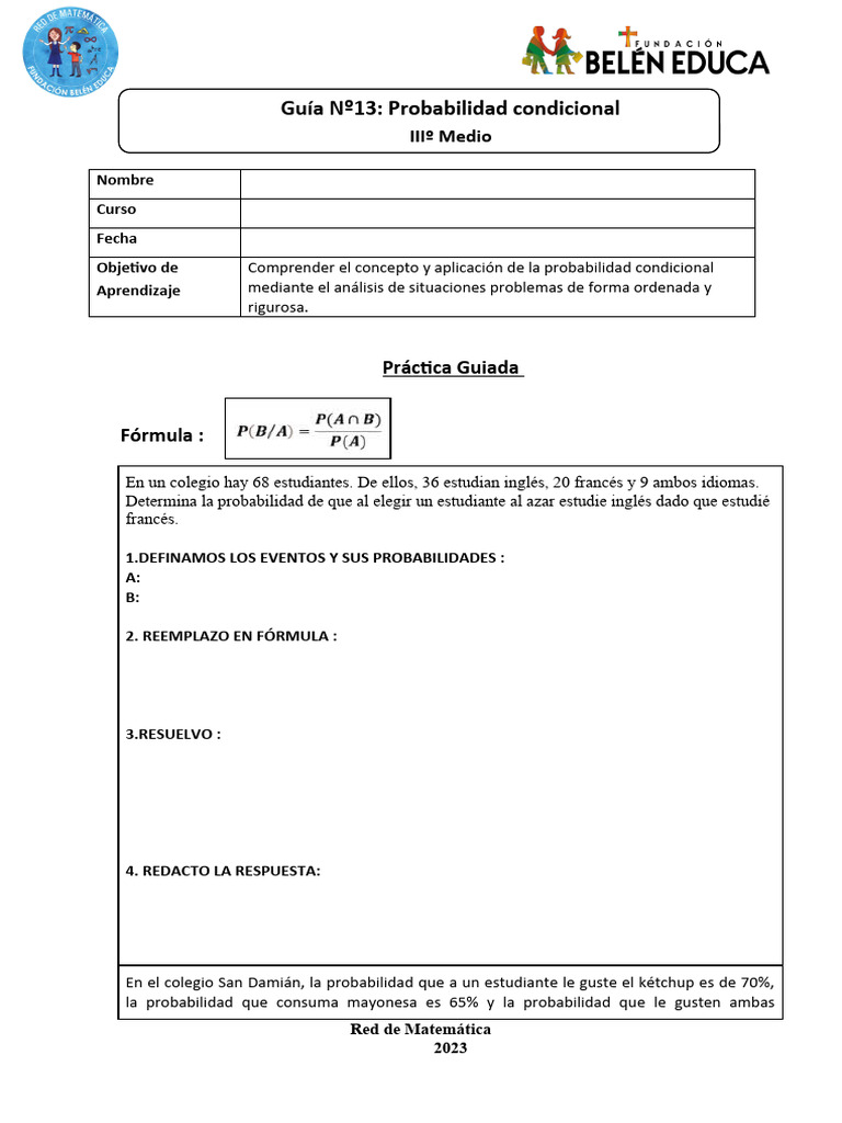2023 IIIºmedio Guía10 U2 Matemática | PDF | Probabilidad