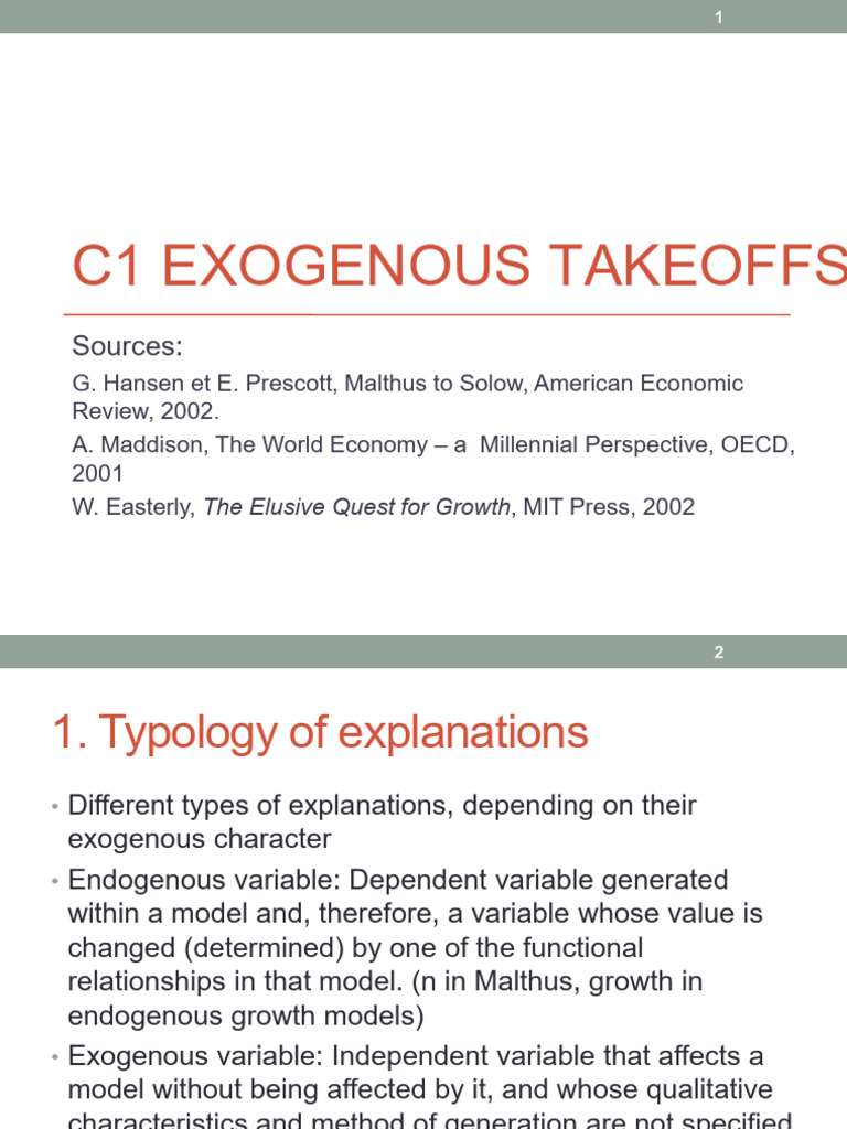 C1 Exogenous Take Offs | PDF | Economic Growth | Economies