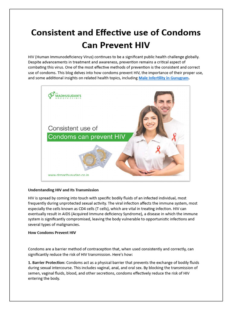 Consistent and Effective Use of Condoms Can Prevent HIV | PDF | Condom ...