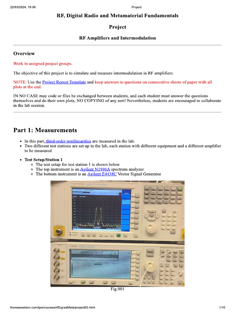 E4438C IMD Setup | PDF