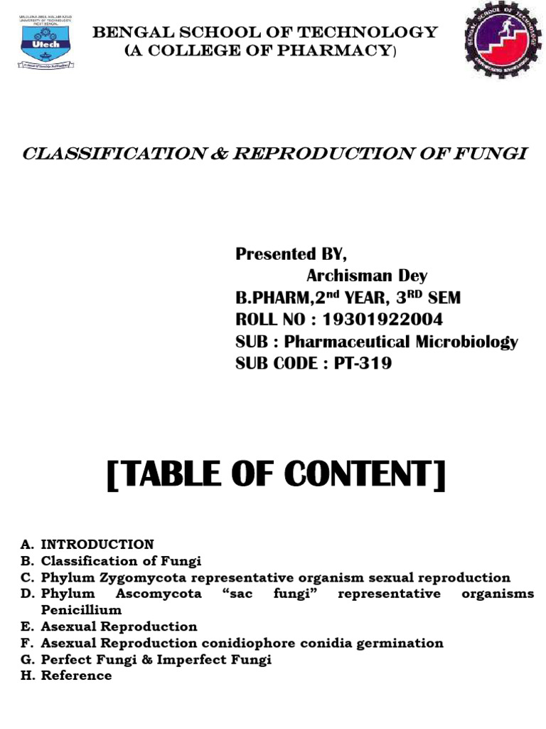 Classification & Reproduction of FUNGI | PDF | Fungus | Reproduction