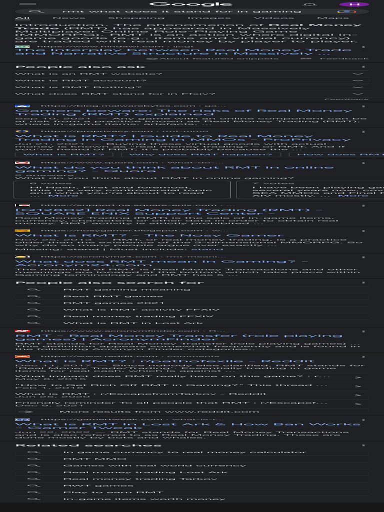 RMT What Does It Stand For in Gaming - Google Search | PDF | Gaming ...