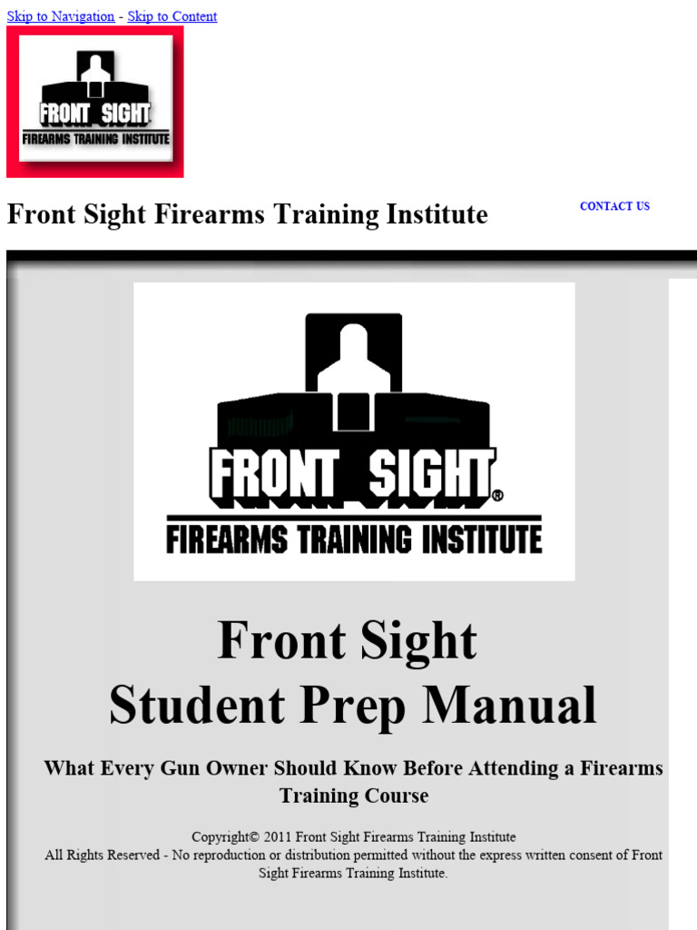 2011 Front Sight Firearms Training | PDF | Cartridge (Firearms) | Handgun