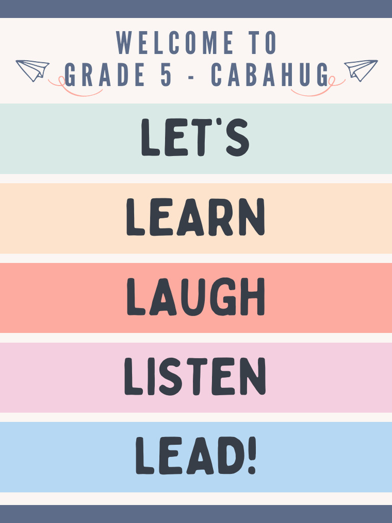 Pastel Colorful Class Welcome Poster | PDF