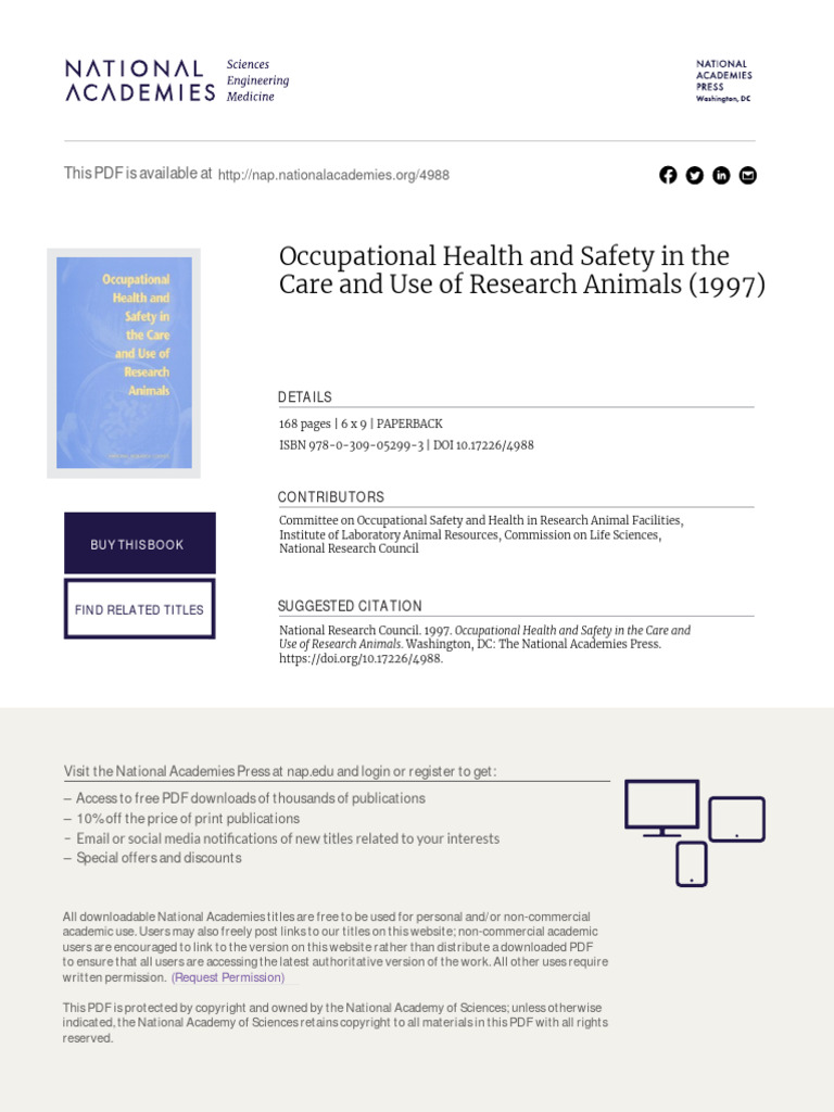 Osha NRC Ilar Nar | PDF | Occupational Safety And Health | Allergy