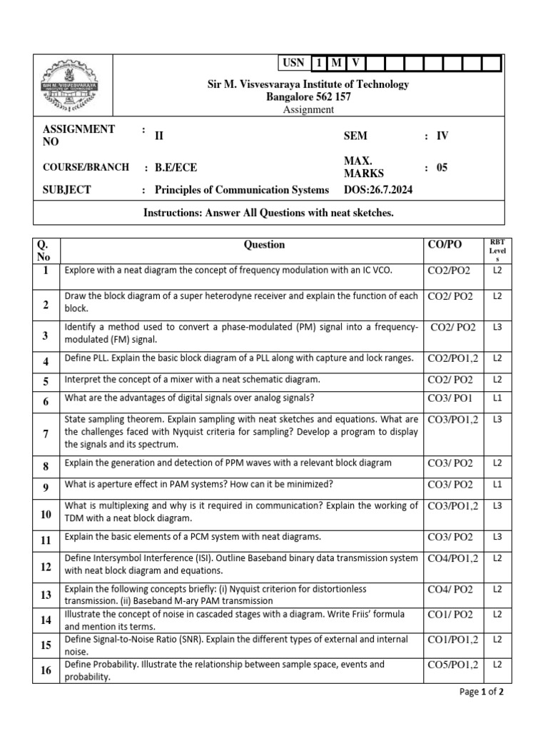 BEC402 - POCS - Assignment 2 | PDF | Sampling (Signal Processing ...
