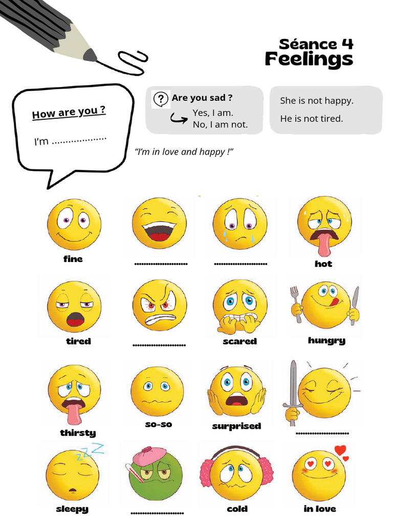English Feelings Vocabulary Fiche | PDF