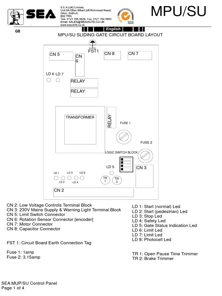 Mpu Sucontrolpanel | PDF | Switch | Relay