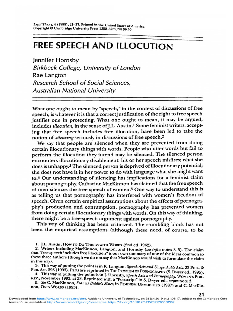 Free Speech and Illocution | PDF | Philosophy