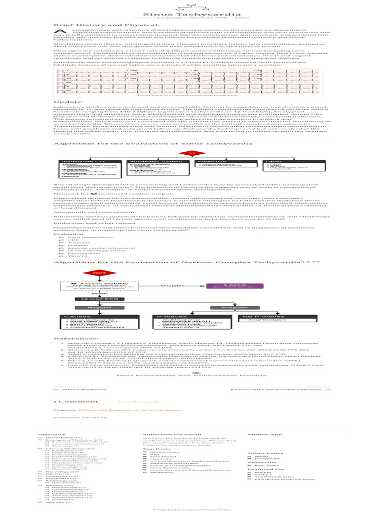Differential Diagnosis of Sinus Tachycardia | PDF | Heart | Clinical ...