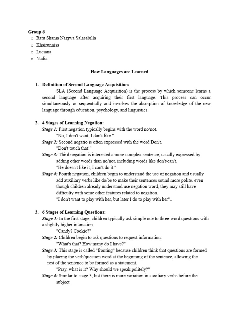 How Languages Are Learned | PDF | Language Acquisition | Language ...