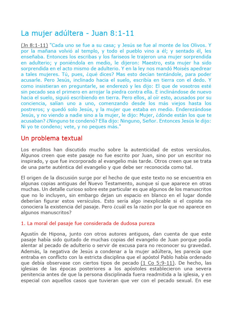 La Mujer Adúltera Predica | PDF | Pecado | Jesús