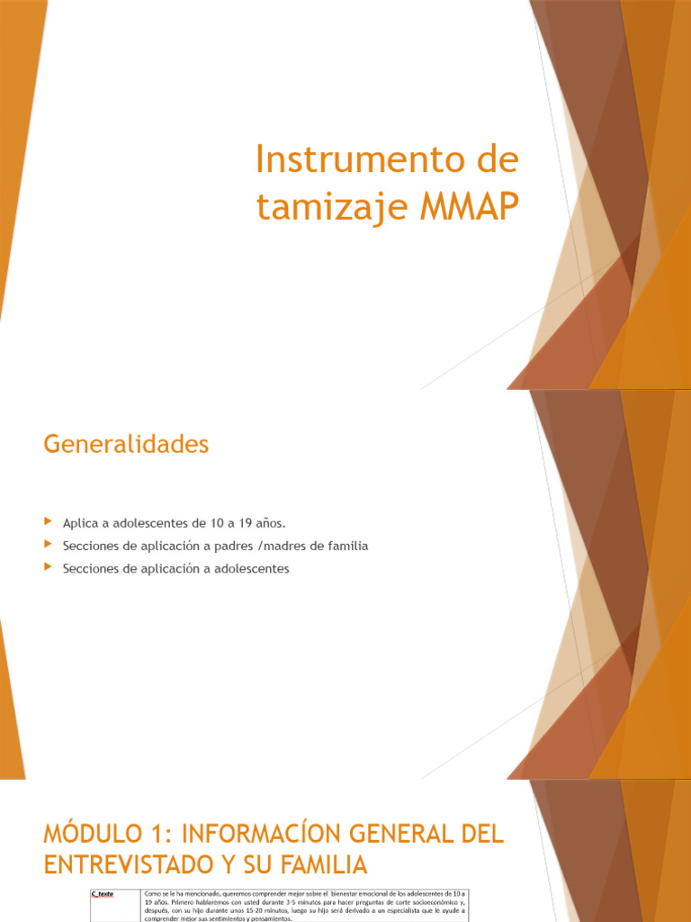 Instrumento de Tamizaje MMAP | PDF | Depresión (estado de ánimo) | Sicología