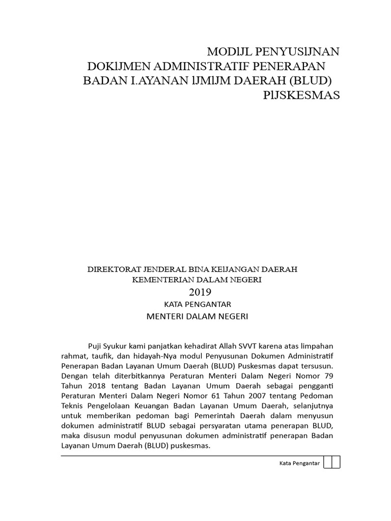 Modul Penyusunan Dokumen Administrasi BLUD Puskesmas | PDF