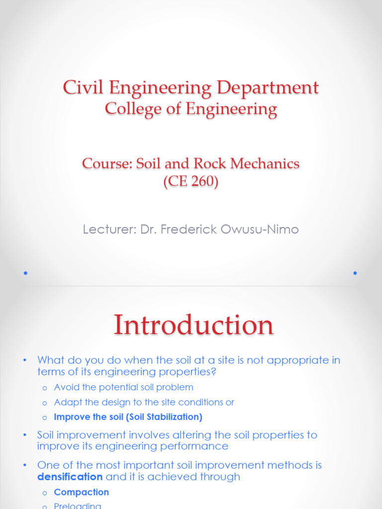 CE260-Compaction_2023_050718 | PDF | Soil | Earth Sciences