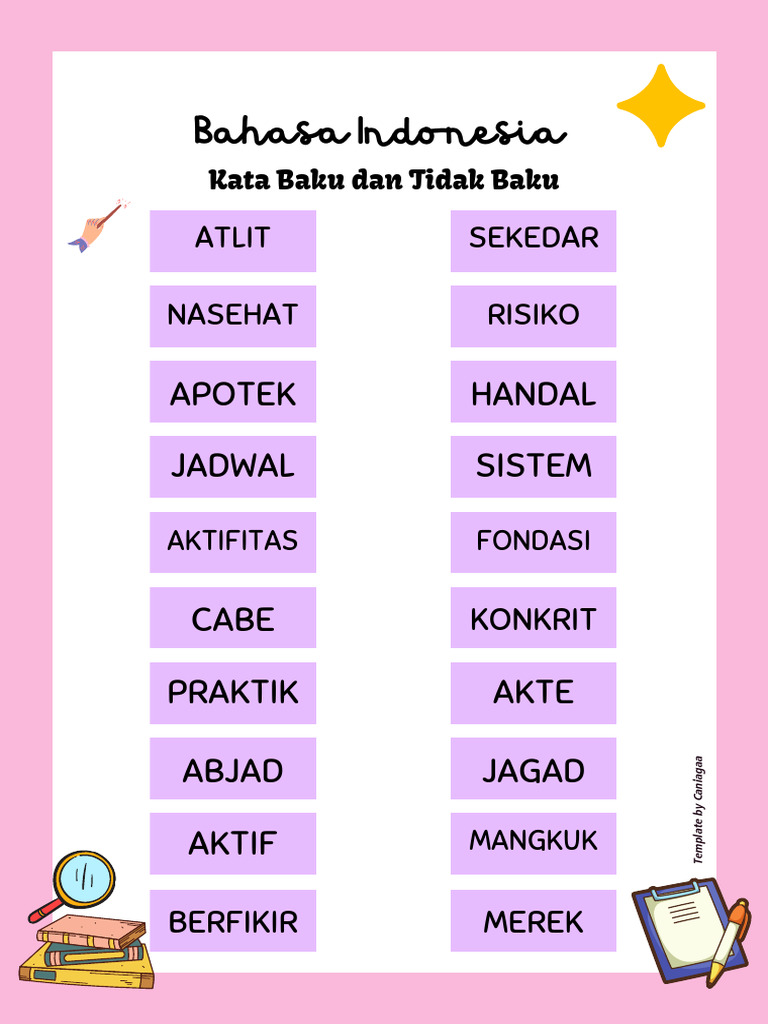 LKPD Kata Baku Dan Tidak Baku | PDF
