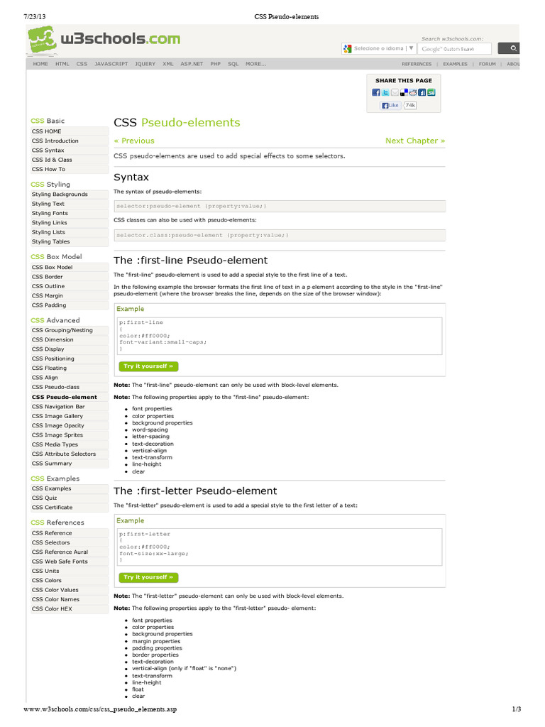 CSS Pseudo-elements Explained | PDF | J Query | World Wide Web