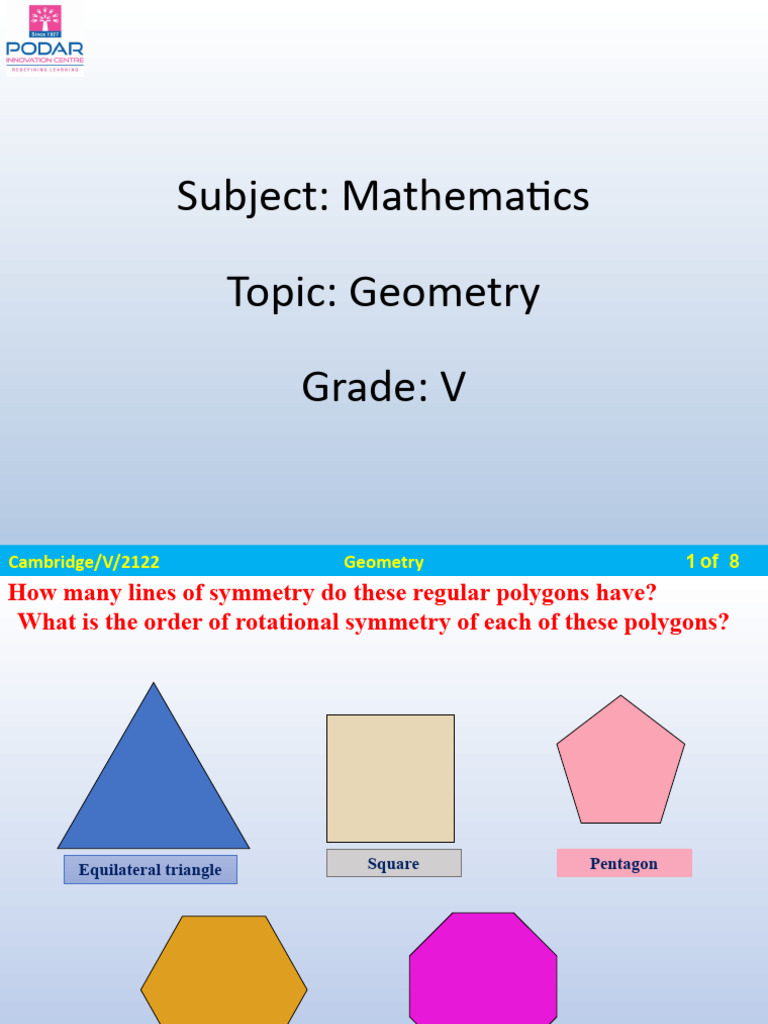 5 Cambridge V Math Geometry | PDF | Shape | Symmetry