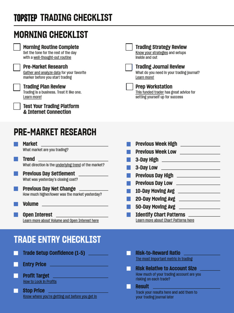 Trading Checklist (2024) PDF | PDF | Investing | Financial Markets