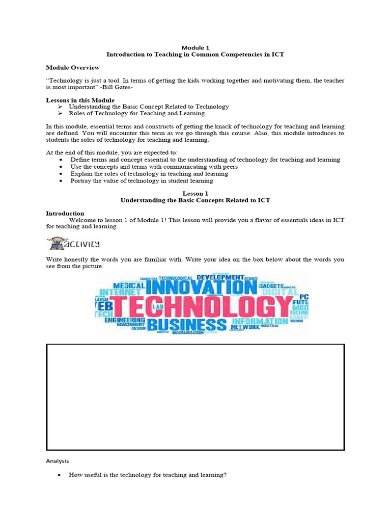 Module 1 - Teaching Common Competencies in ICT | PDF | Internet ...