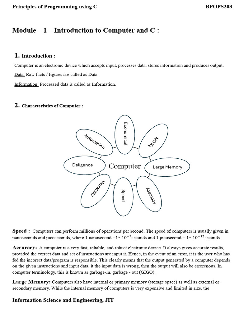 POP_Module_1 | Download Free PDF | Computer Data Storage | Central Processing Unit