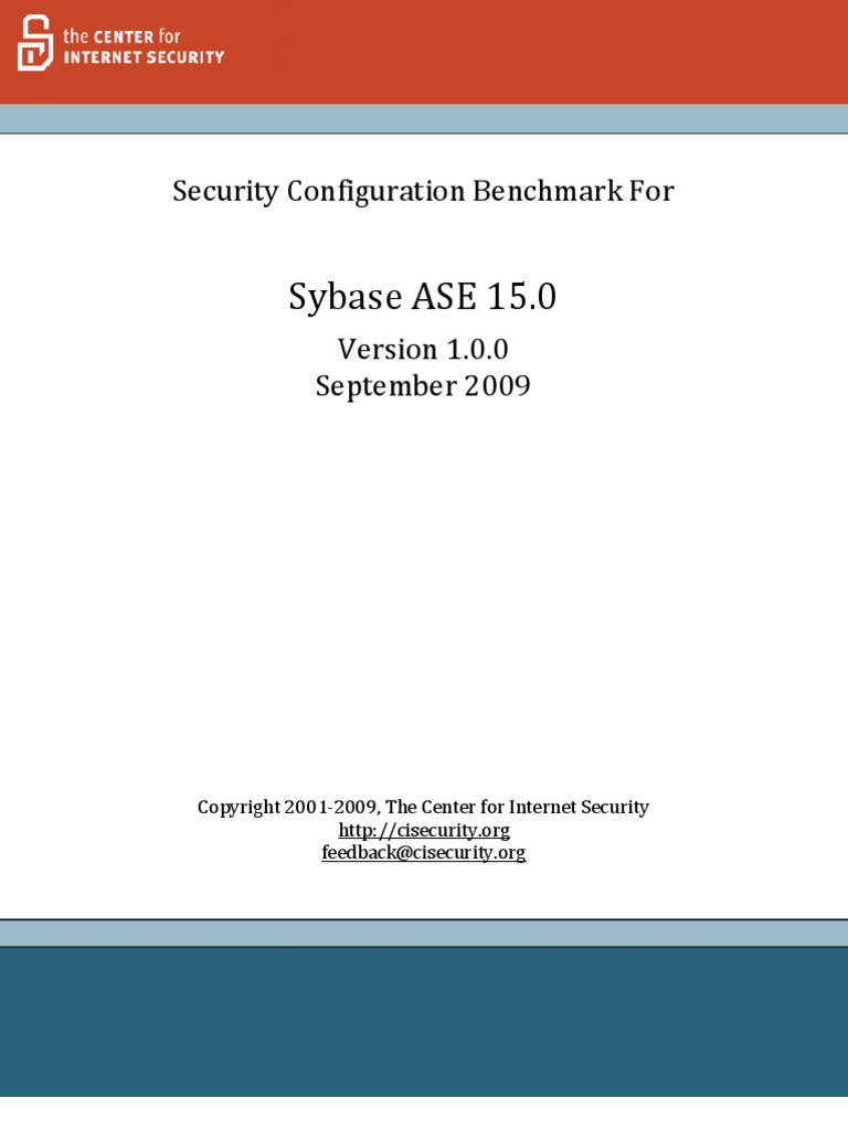 CIS Sybase ASE 15.0 Benchmark v1.0.0 | PDF | Windows Registry | Password