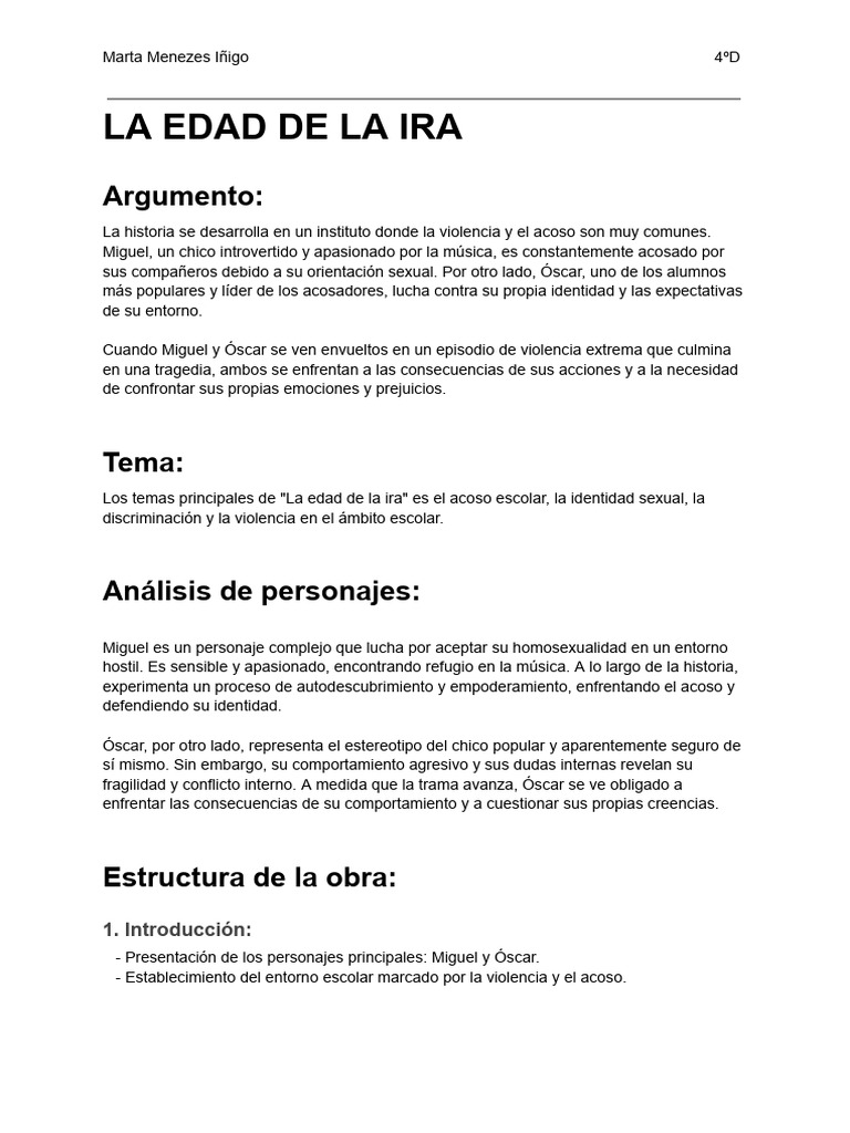 La Edad de La Ira | PDF | Violencia | Ira