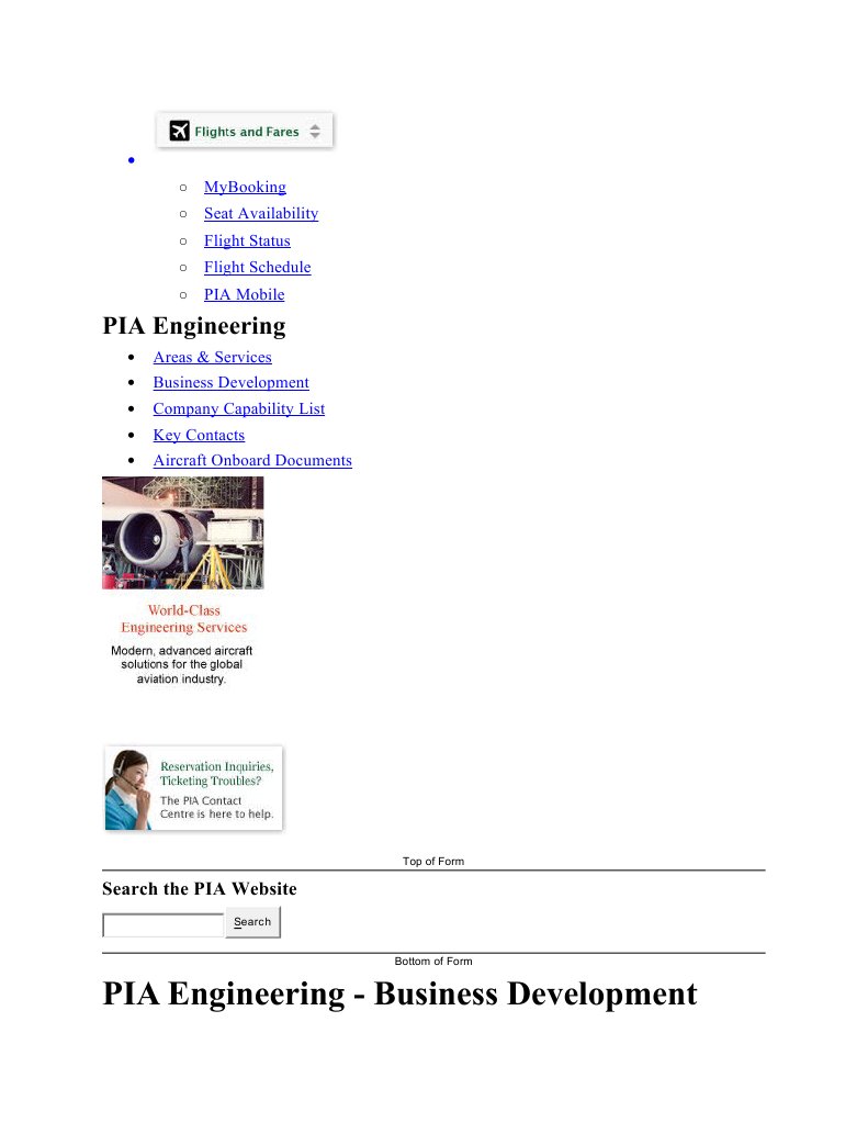PIA Engineering Business Development Services | PDF