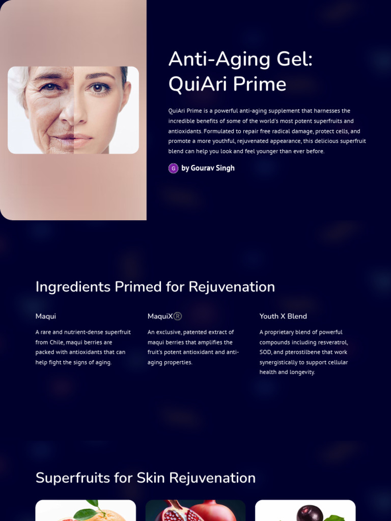 Anti-Aging-Gel-QuiAri-Prime PPDF Best | PDF | Antioxidant | Dietary ...