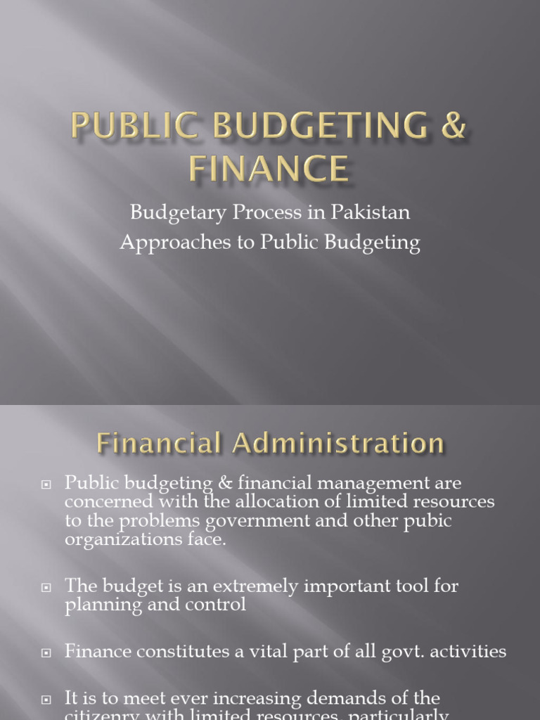 Public Administration Lecture 3 Pdf Budget Taxes