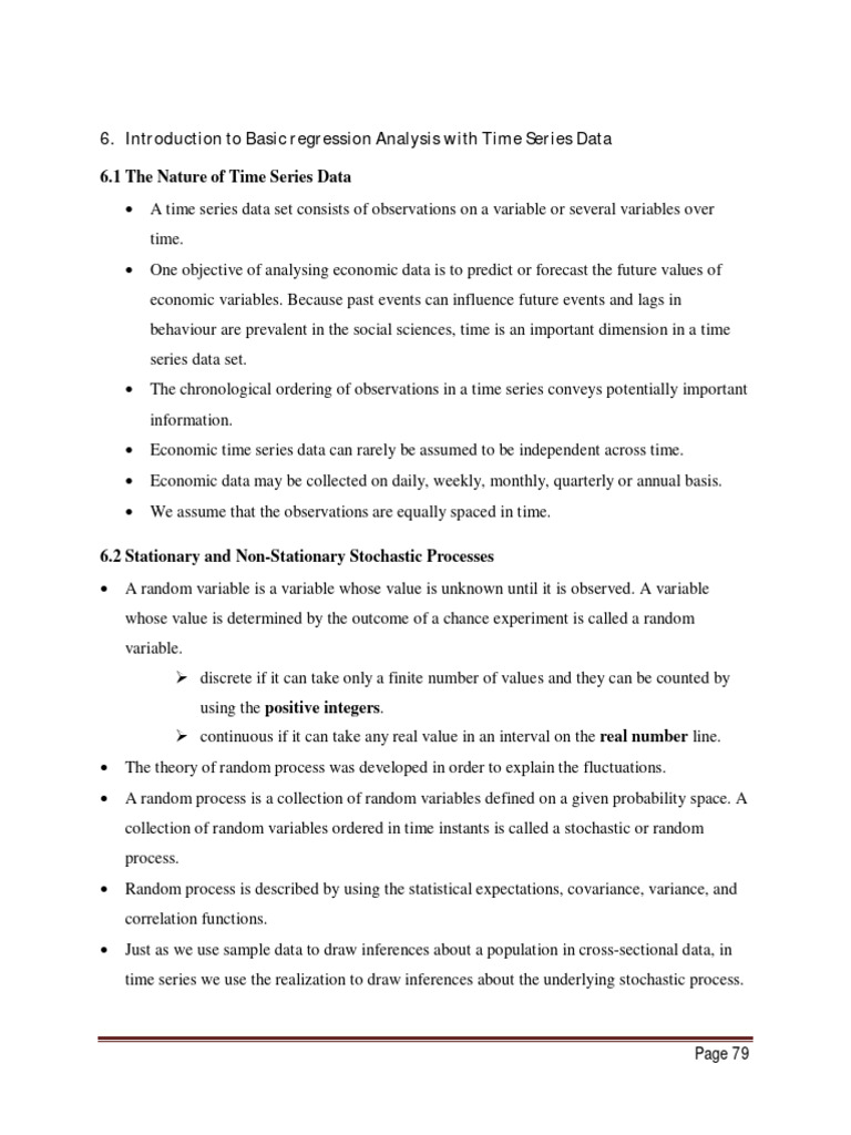 Econometrics For Finance Ch6 Pdf Stationary Process Vector