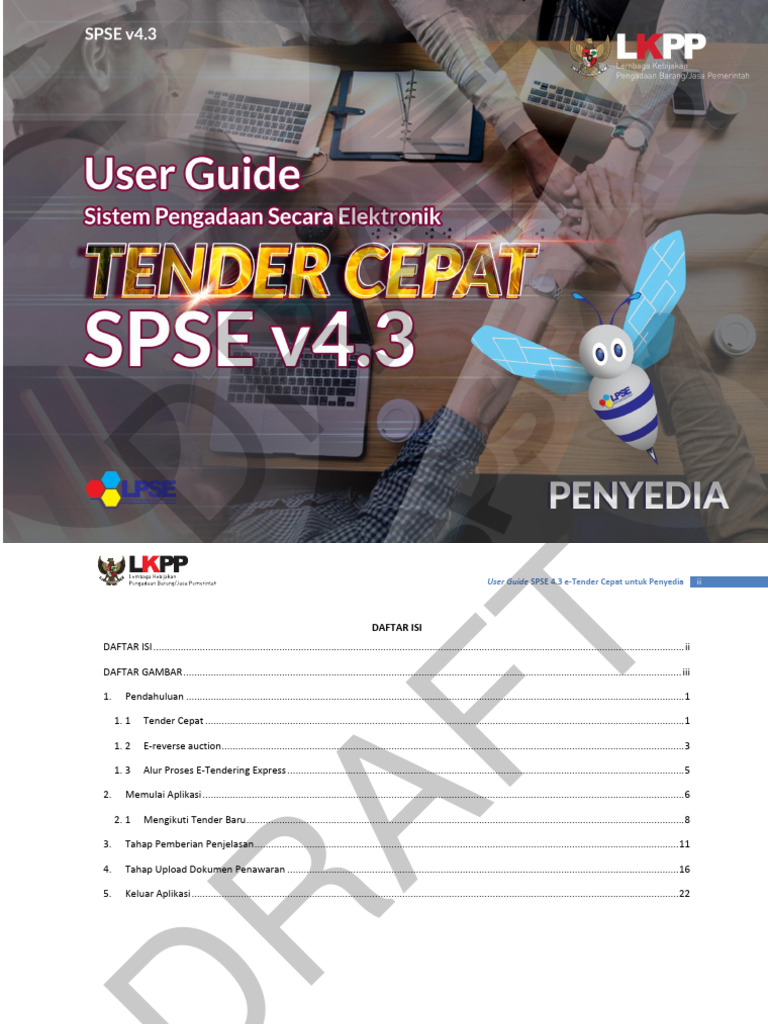 Panduan SPSE 4.3 untuk E-Tender Cepat | PDF