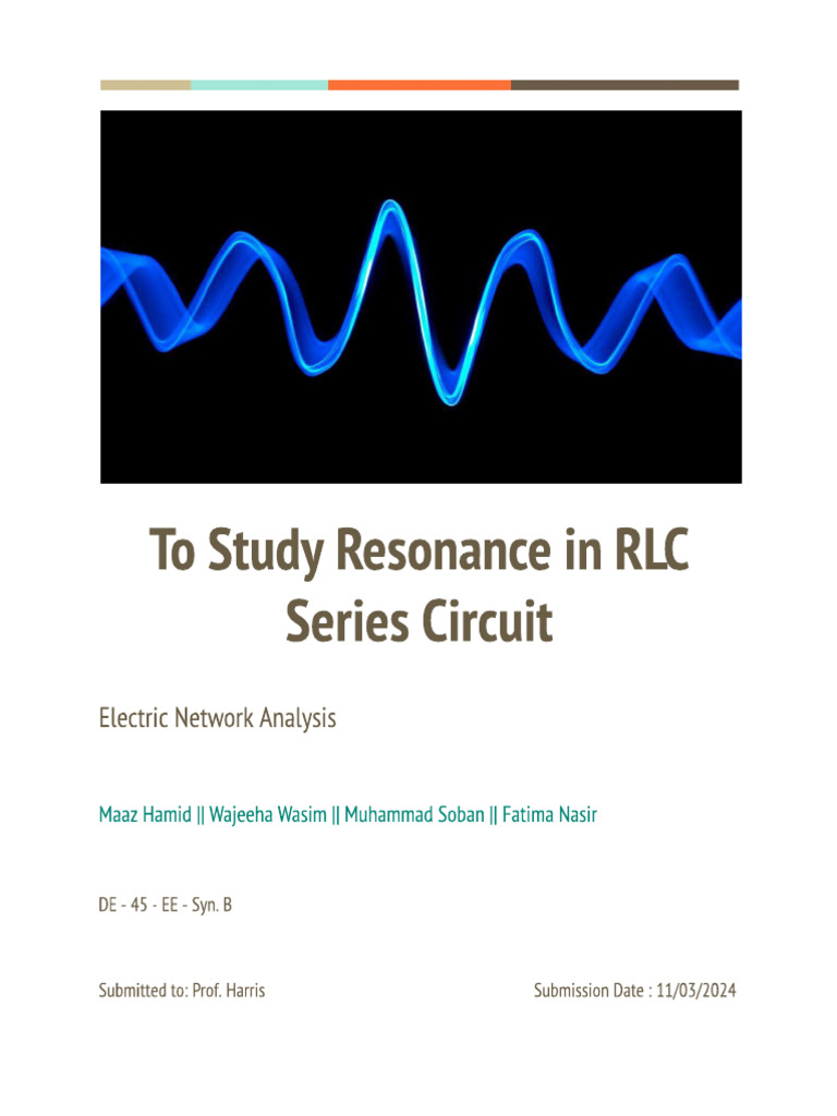 ENA Lab Report RLC Series Circuit Resonance | PDF
