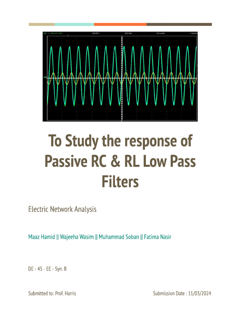 ENA Lab Report RC and RL Low Pass Filters | PDF