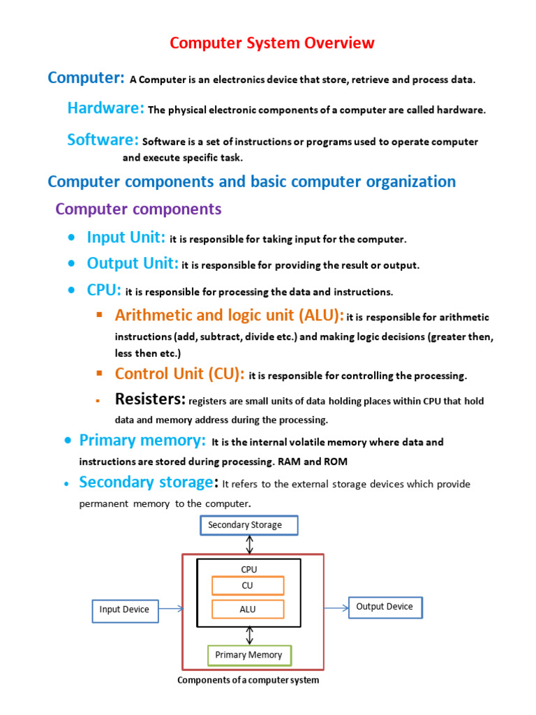 Computer System Overview | PDF | Computer Data Storage | Central Processing Unit