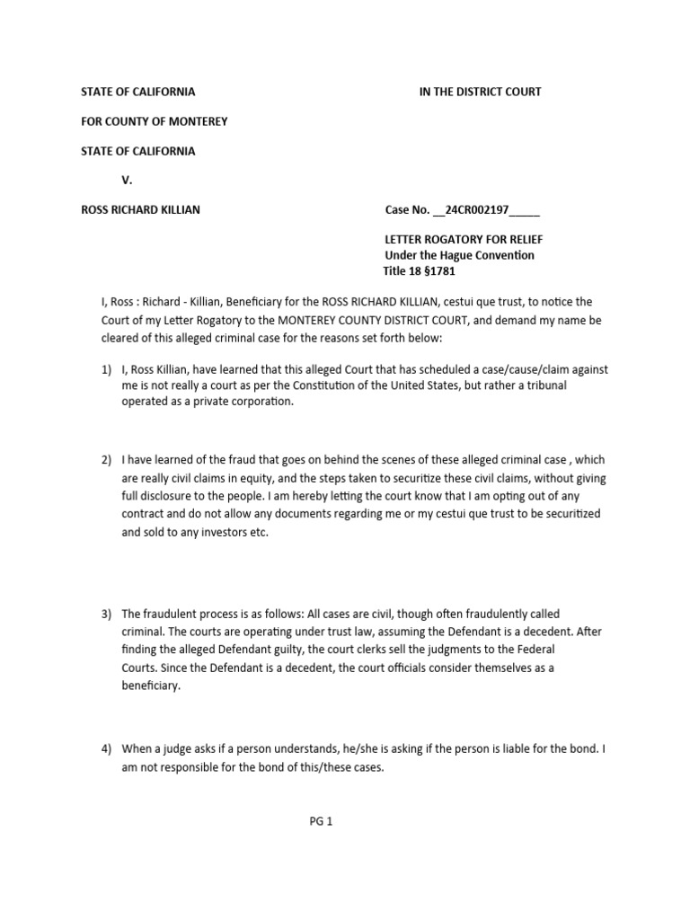 Letter Rogatory State Criminal Cases | PDF | Securities (Finance ...