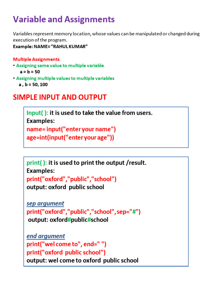 Variable Assignments And Data Types Pdf Data Type Parameter Computer Programming