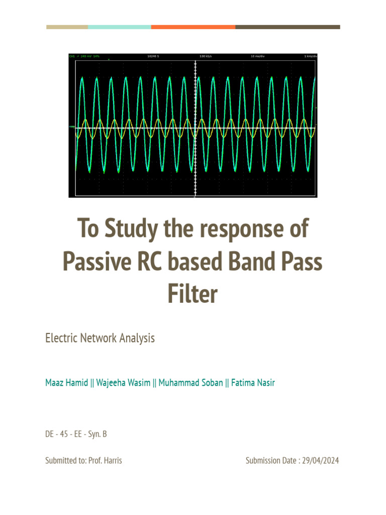 RC Based Band Pass Filter Lab Report | PDF | Amplitude | Signal Processing