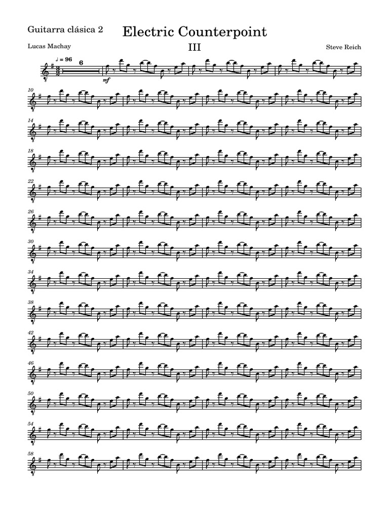 Electric Counterpoint-Guitarra Clásica 2 | PDF | Compositions