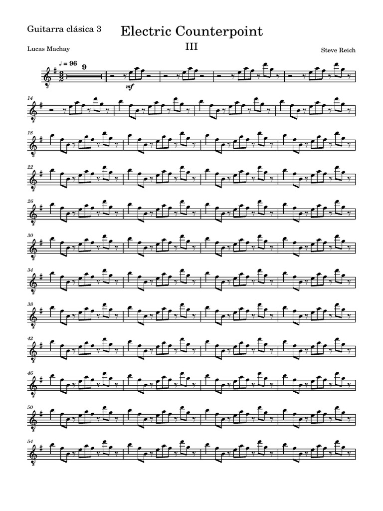 Electric Counterpoint-Guitarra Clásica 3 | Download Free PDF | Compositions