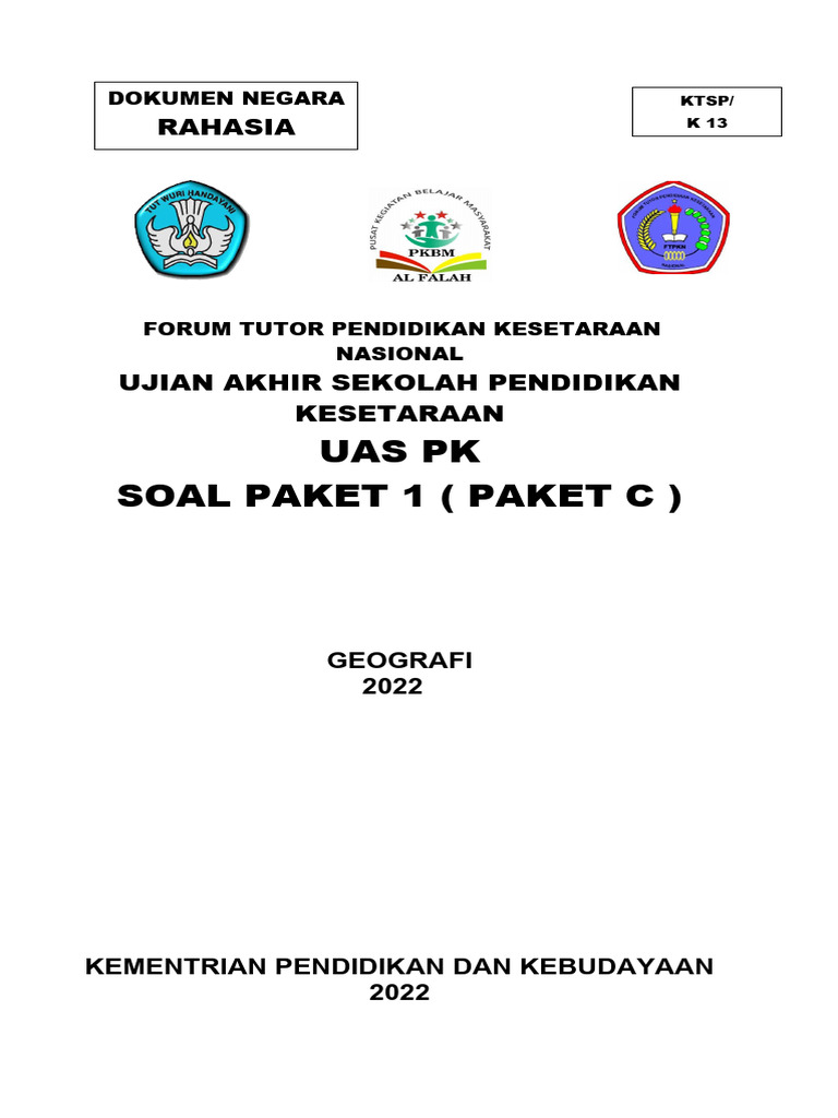 Soal Upk Geografi Paket C | PDF