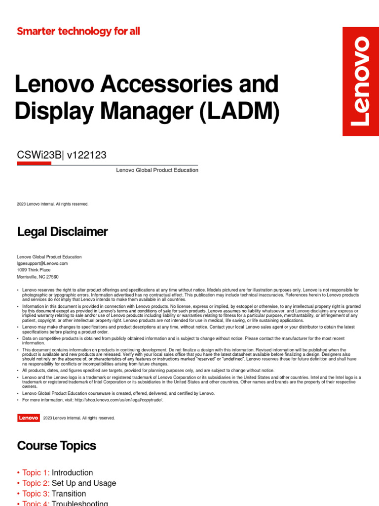 CSWi23B Lenovo Accessories and Display Manager v122123 | PDF ...