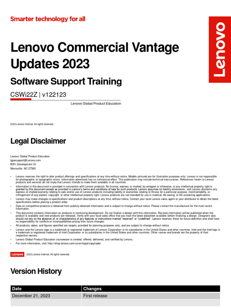 Lenovo Commercial Vantage Updates 2023 | PDF | Lenovo | Computer Keyboard