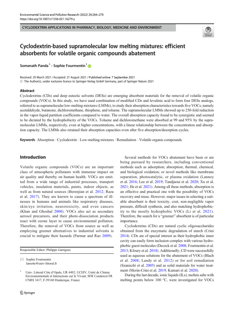 Cyclodextrin-Based Supramolecular Low Melting Mixtures: Efficient ...