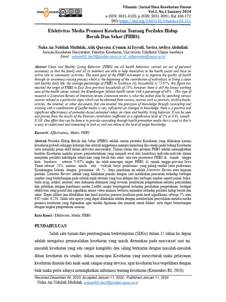 Vitamin-VOLUME +2,+NO +1+JANUARY+2024+Hal+160-172 | PDF