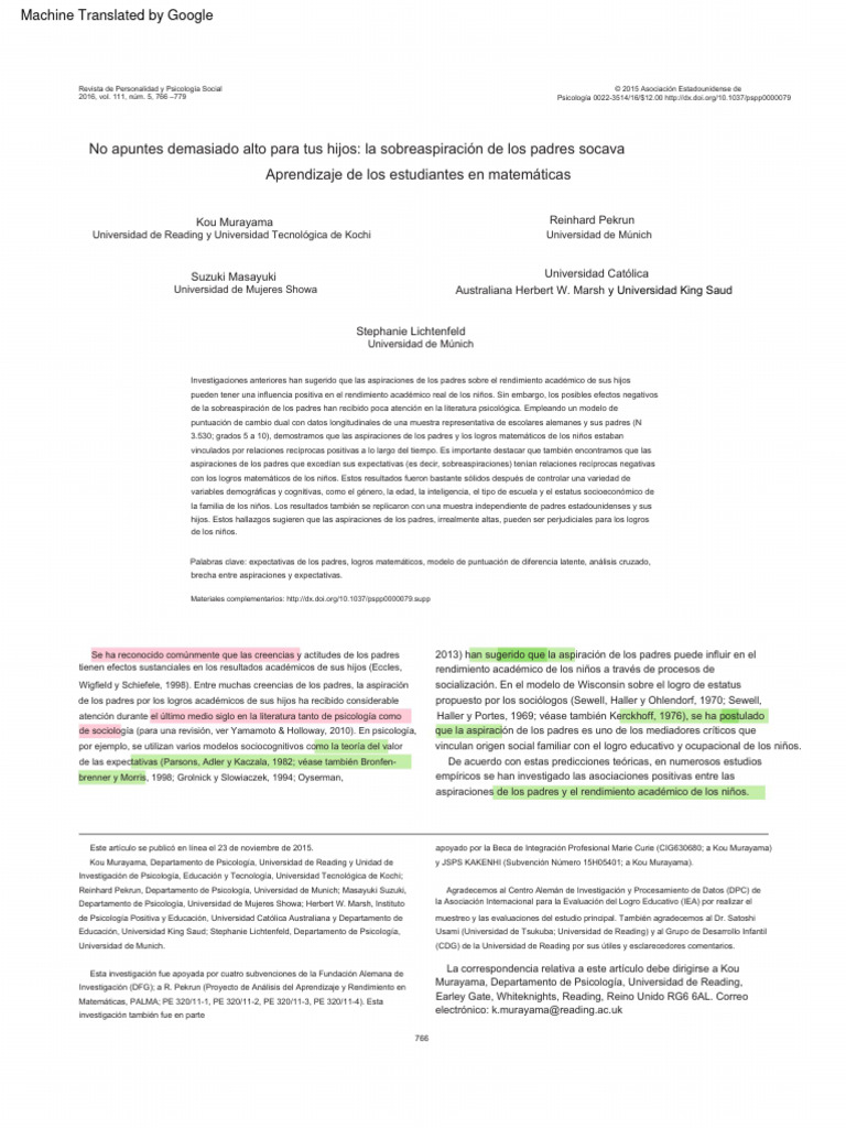 Paper Week 5 Traducido | PDF | Sicología