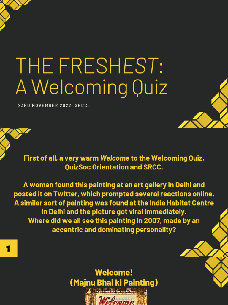 Welcoming Quiz | PDF