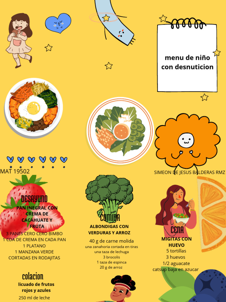 Folleto, Menu de Niñx | PDF