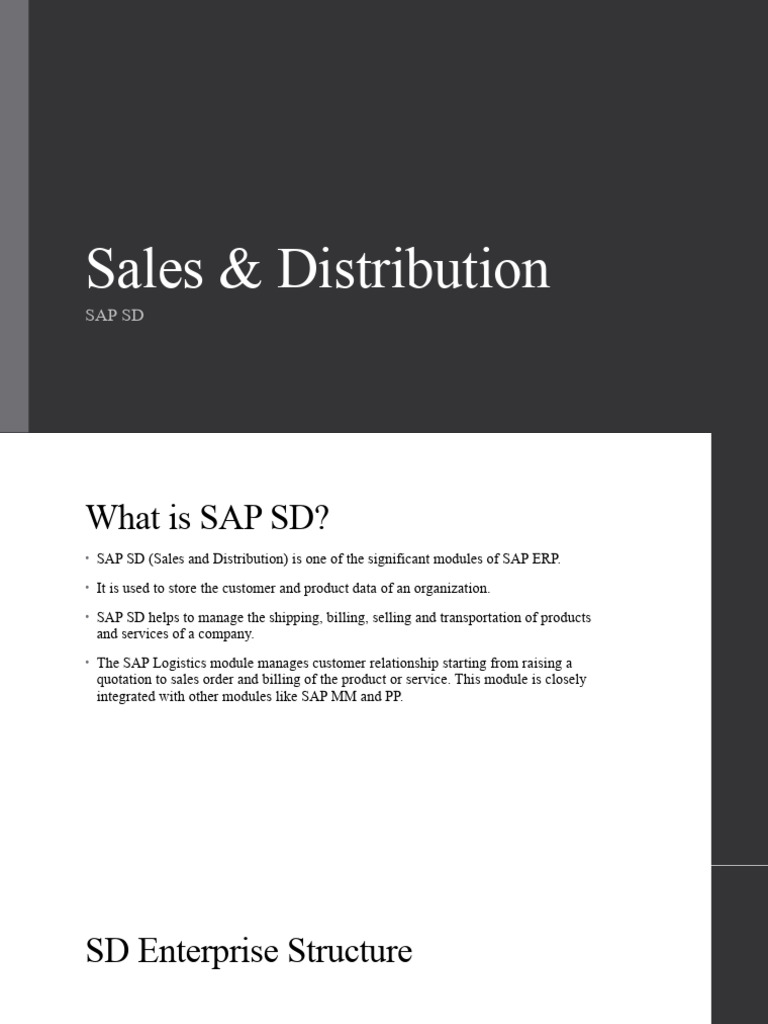 1 - SAP SD - Introduction | PDF | Invoice | Business