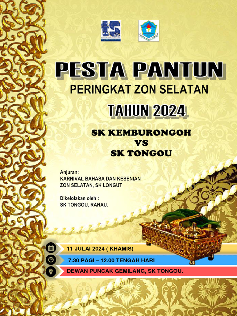 Buku Program Pesta Pantun Peringkat Zon Selatan 2024 | PDF